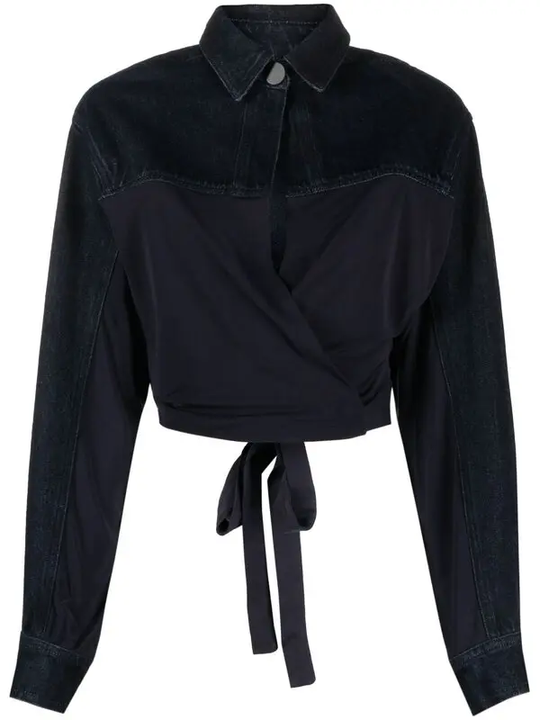 Christopher Esber Sevilla Denim Wrap Top