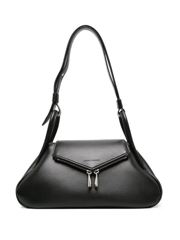 Amina Muaddi Gemini Leather Shoulder Bag