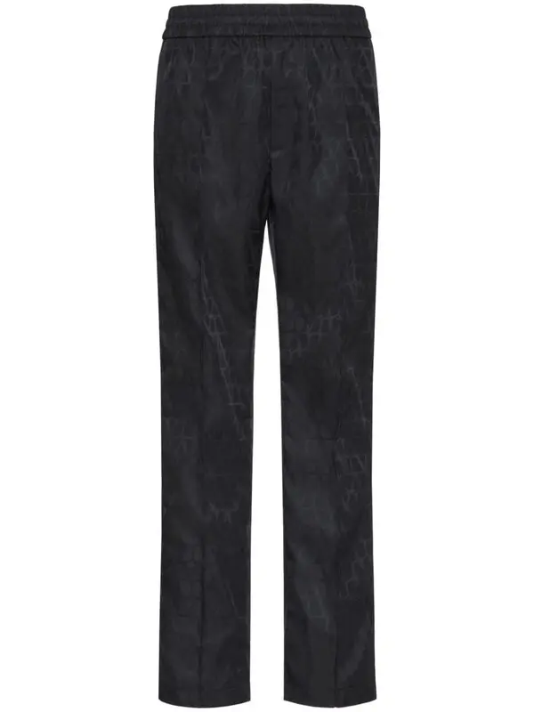 Valentino Garavani Toile Iconographe Straight-leg Trousers - Black