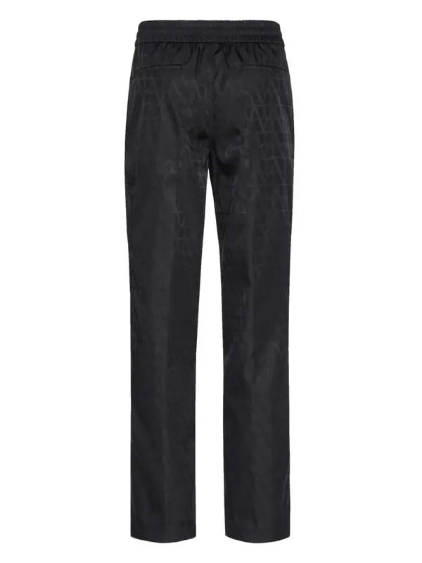 Valentino Garavani Toile Iconographe Straight-leg Trousers - Black