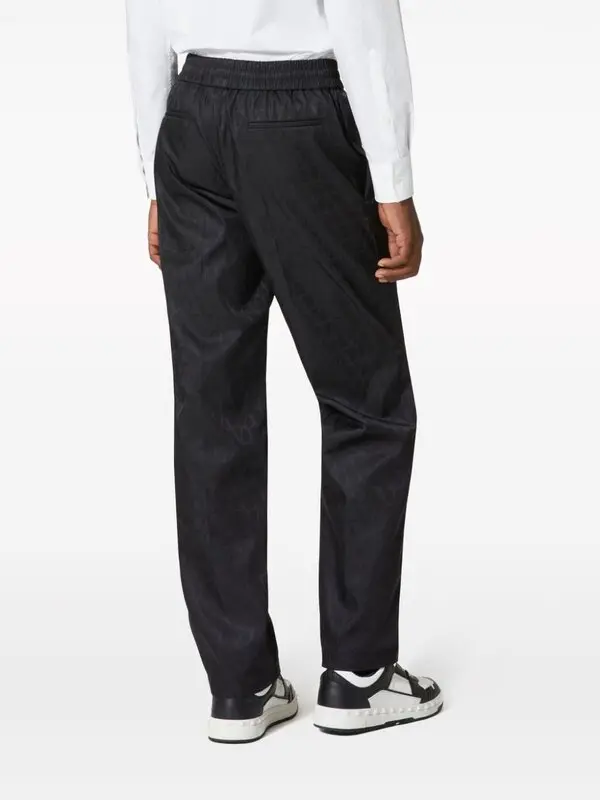 Valentino Garavani Toile Iconographe Straight-leg Trousers - Black