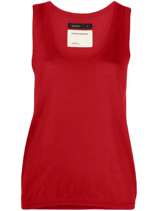 Frenckenberger Sleeveless Knitted Top - Red