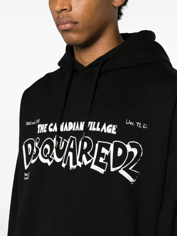 Dsquared2 Logo Print Cotton Hoodie