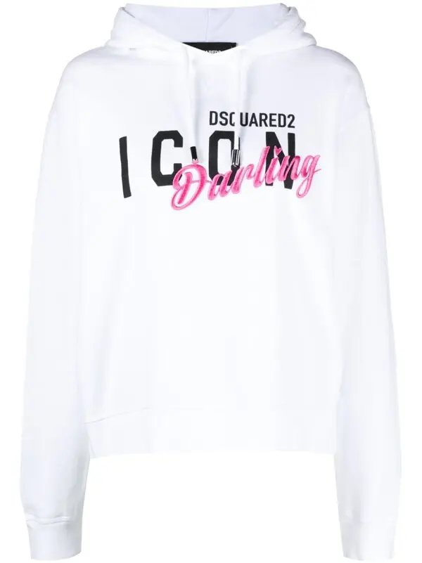Dsquared2 Icon Darling Cotton Hoodie - White