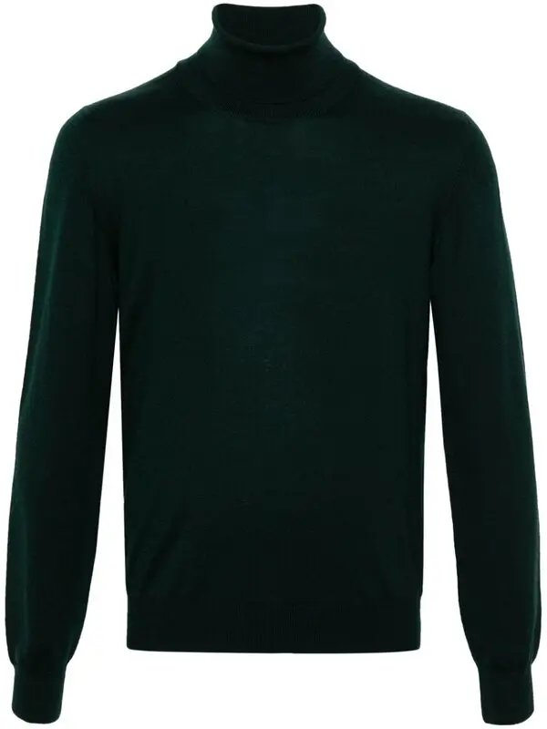 FILERIA Roll-neck Virgin Wool Jumper - Green