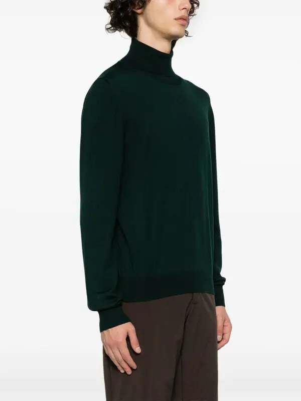 FILERIA Roll-neck Virgin Wool Jumper - Green