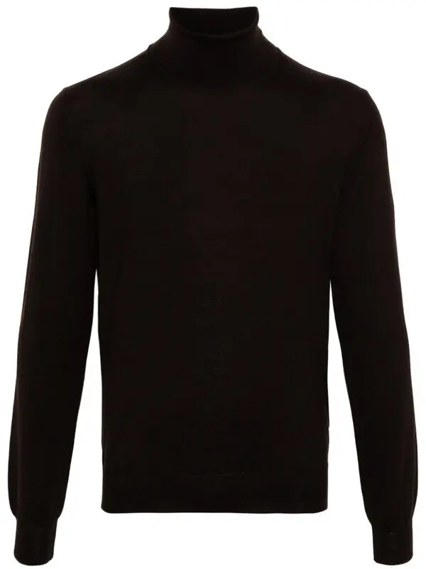 FILERIA Roll-neck Virgin Wool Jumper - Brown