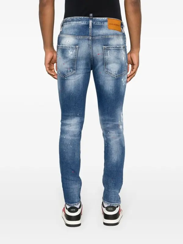 Dsquared2 Paint-splatter Distressed Skinny Jeans