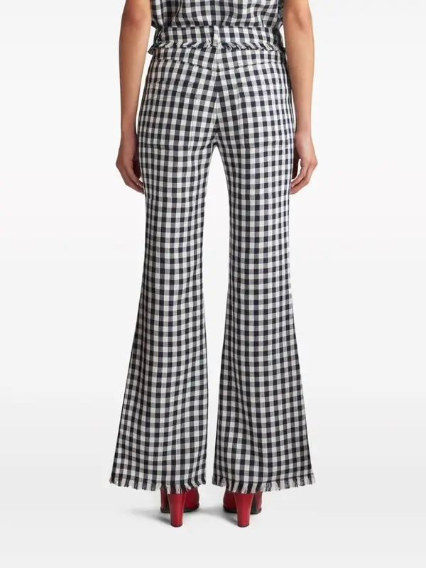 Etro Gingham-check Flared Trousers - Blue