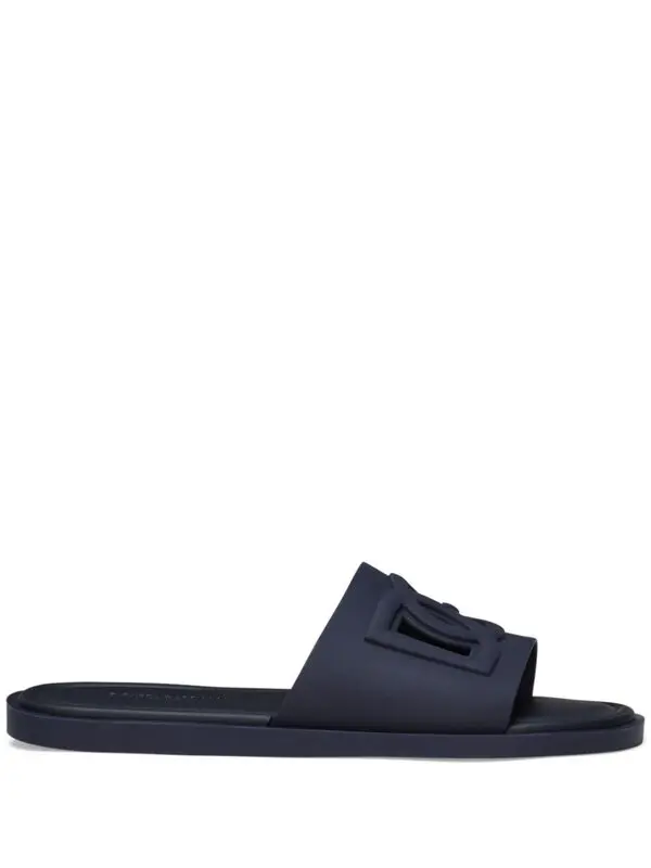 Dolce & Gabbana Rubber Dg Logo Slides - Blue