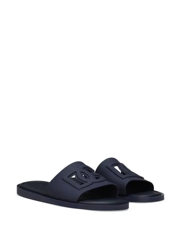 Dolce & Gabbana Rubber Dg Logo Slides - Blue