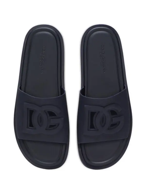 Dolce & Gabbana Rubber Dg Logo Slides - Blue