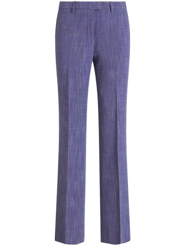 Etro Slub-texture Tailored Trousers - Purple
