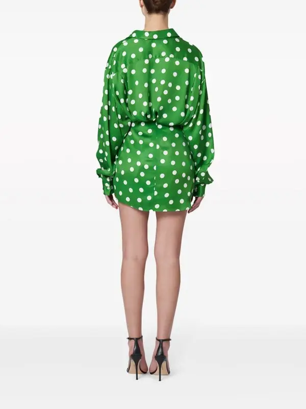 Carolina Herrera Polka-dot Print Ruched Skirt