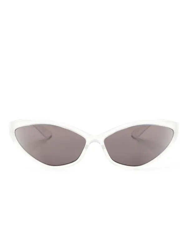 Balenciaga 90s Oval Wrap-around Sunglasses - White