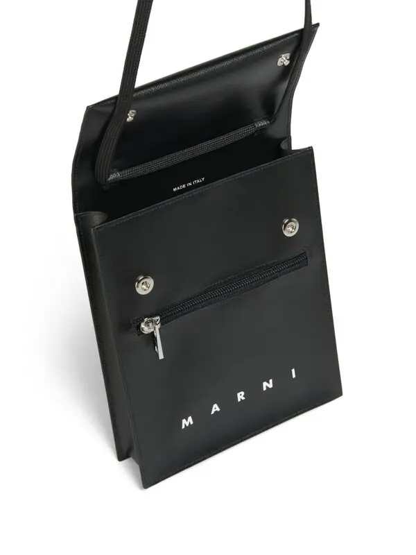 Marni Logo-print Press-stud Fastening Shoulder Bag - Black
