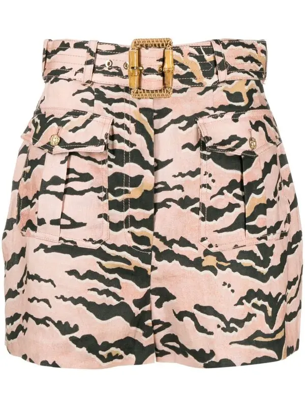 Zimmermann Matchmaker Safari Linen Shorts