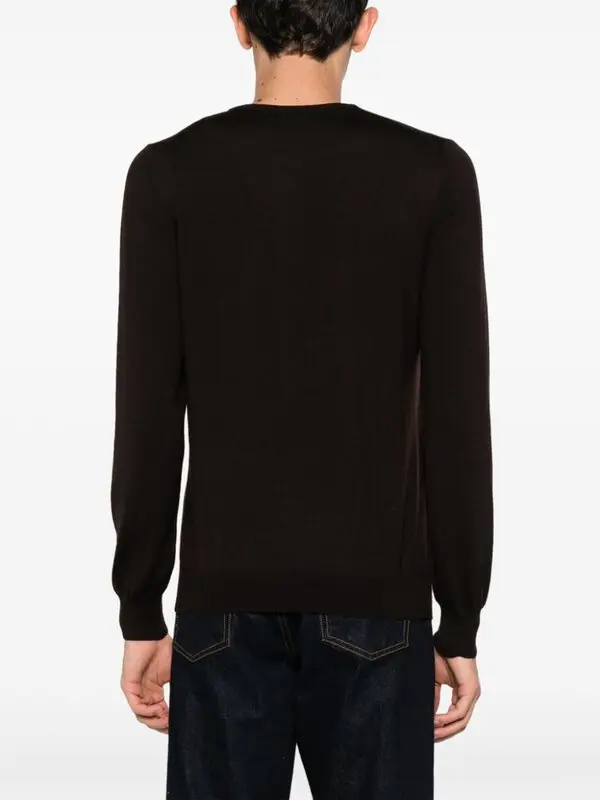 FILERIA Crew-neck Virgin Wool Jumper - Brown