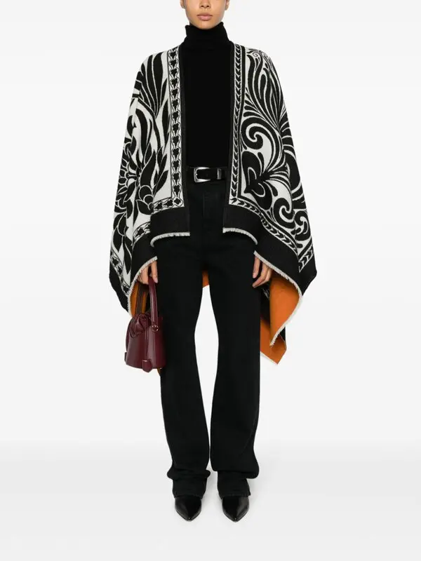 La DoubleJ Reversible Felted Wool-blend Poncho