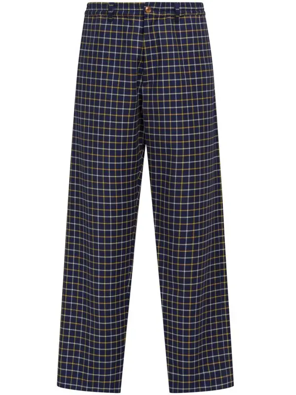 Marni Check-pattern Straight-leg Trousers