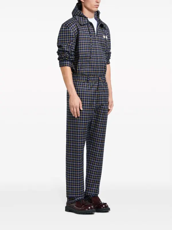 Marni Check-pattern Straight-leg Trousers