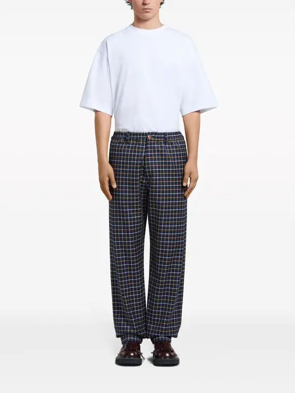 Marni Check-pattern Straight-leg Trousers
