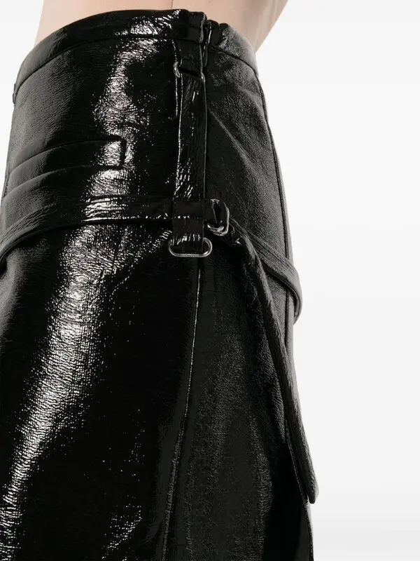 COURREGES Logo-embroidered Vinyl Midi Skirt