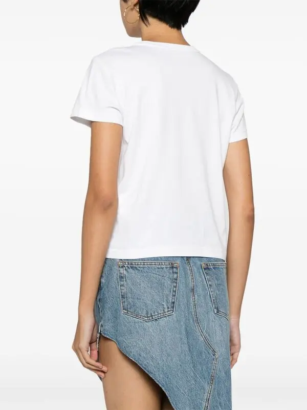 Alexander Wang Puff Logo Shrunken Cotton T-shirt - White