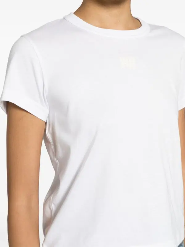 Alexander Wang Puff Logo Shrunken Cotton T-shirt - White
