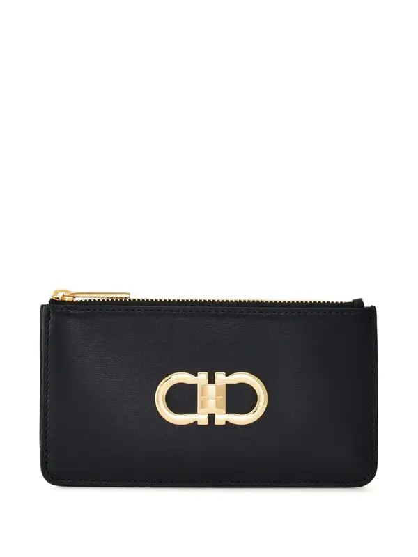 FERRAGAMO Gancini Leather Cardholder - Black
