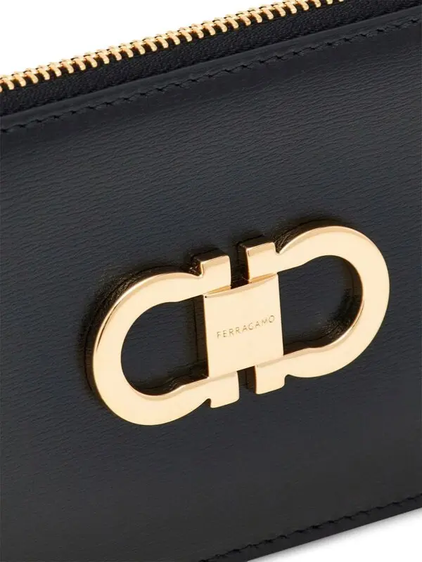FERRAGAMO Gancini Leather Cardholder - Black
