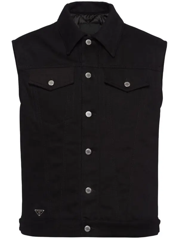 Prada Button-up Denim Gilet