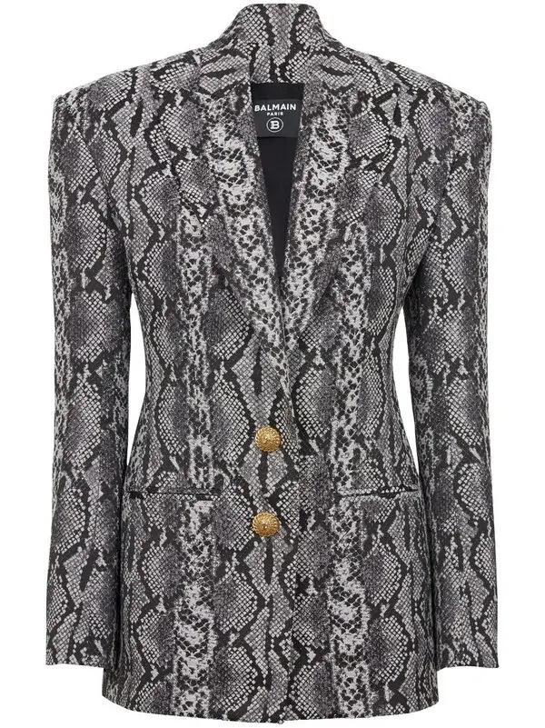Balmain Snakeskin-print Blazer