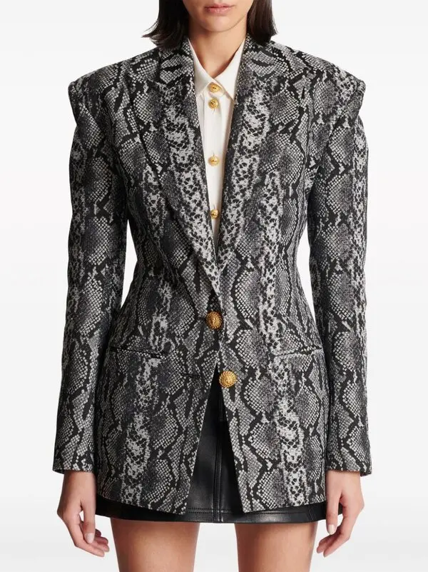Balmain Snakeskin-print Blazer