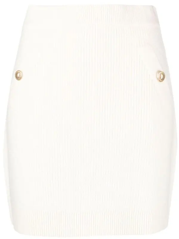 Michael Kors High-waisted Ribbed Skirt - Neutrals