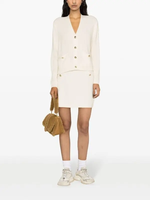Michael Kors High-waisted Ribbed Skirt - Neutrals