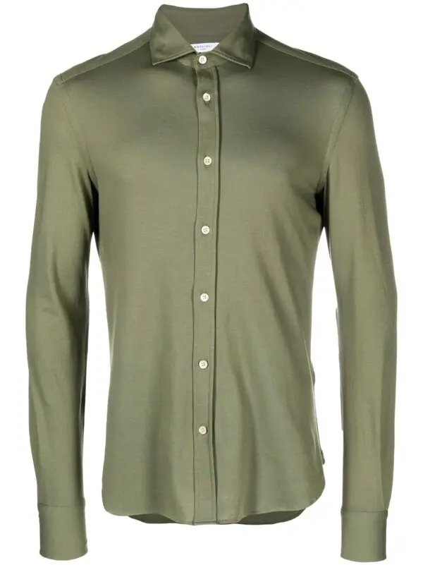 Boglioli Long-sleeve Piqué Cotton Shirt
