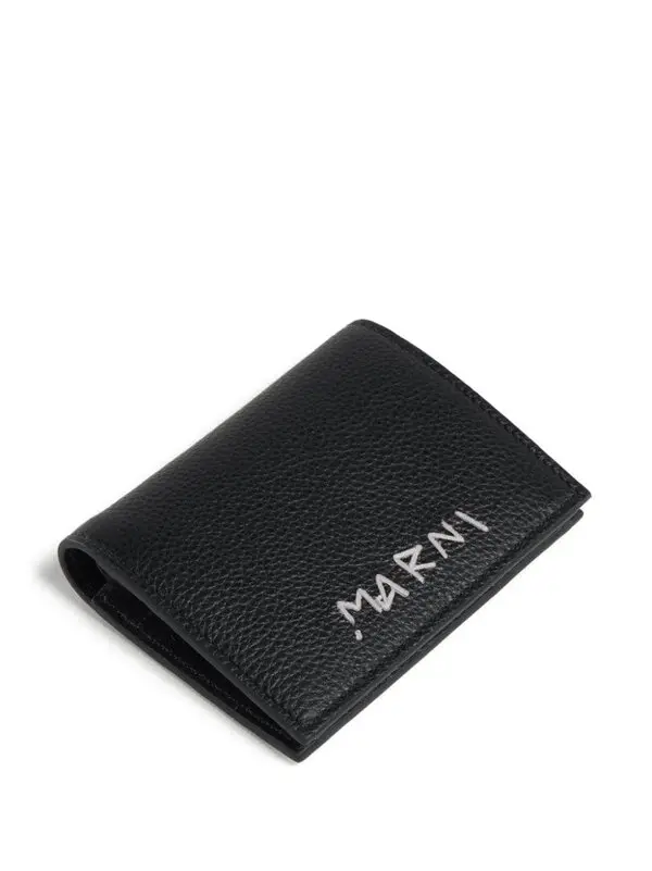 Marni Logo-embroidered Billfold Wallet - Black