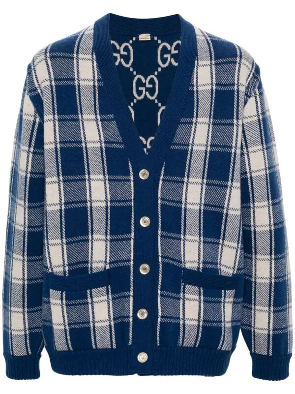 Gucci Reversible Wool Cardigan - Blue