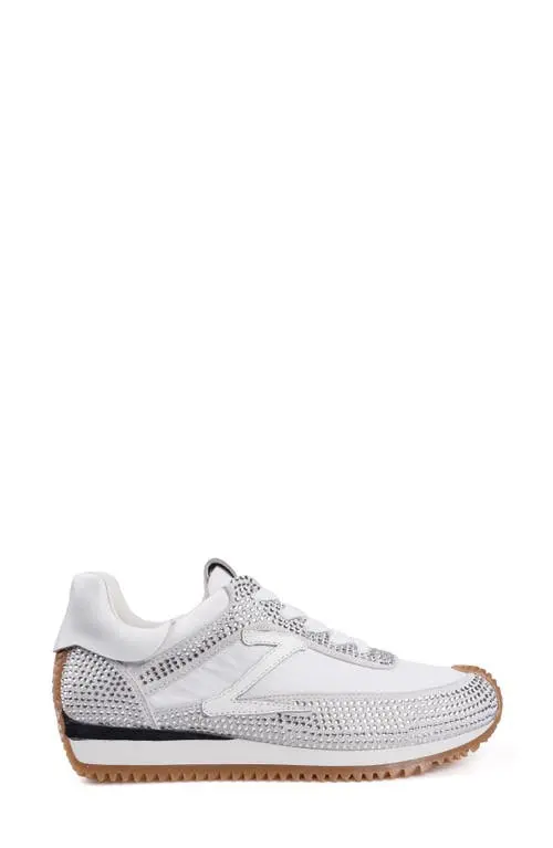 ZIGI Freya Rhinestone Sneakers - White Suede