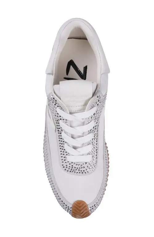 ZIGI Freya Rhinestone Sneakers - White Suede