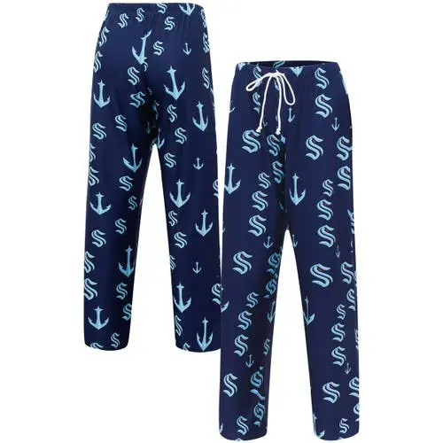 CONCEPTS SPORT Seattle Kraken Allover Print Knit Sleep Pants - Navy