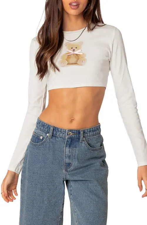 EDIKTED Teddy Bear Cropped Top