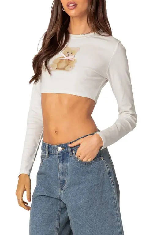 EDIKTED Teddy Bear Cropped Top