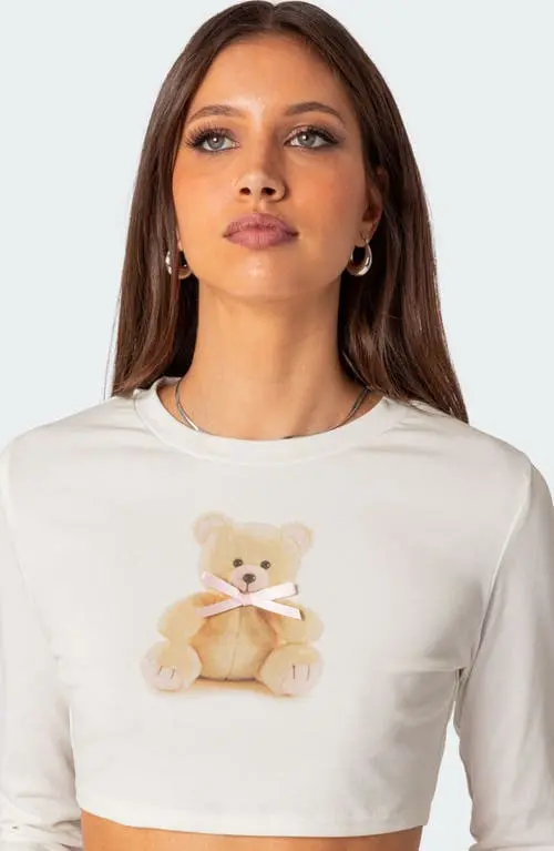 EDIKTED Teddy Bear Cropped Top