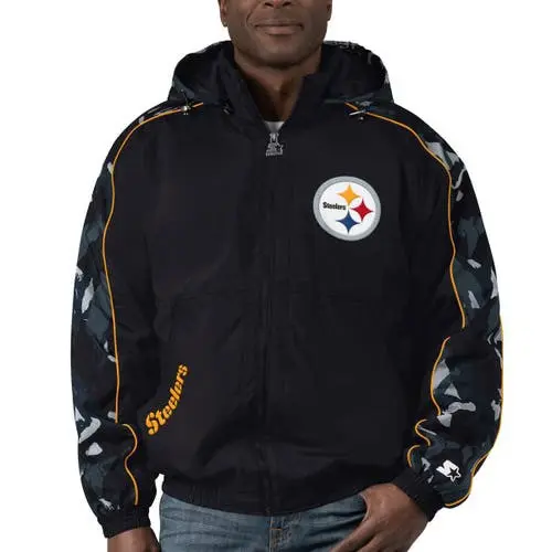 STARTER Pittsburgh Steelers Thursday Night Gridiron Full-zip Hoodie - Black
