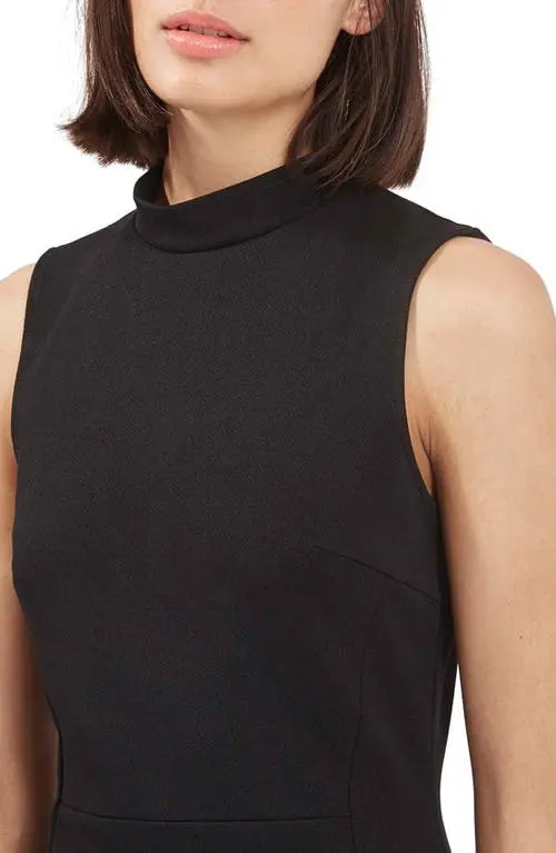 Topshop Sleeveless Mock Neck Midi Dress