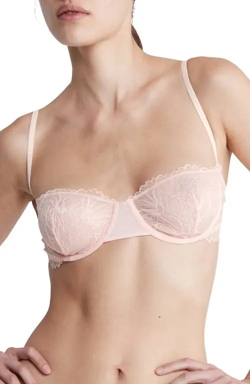 Calvin Klein Floral Lace Underwire Unlined Balconette Bra - Nymph