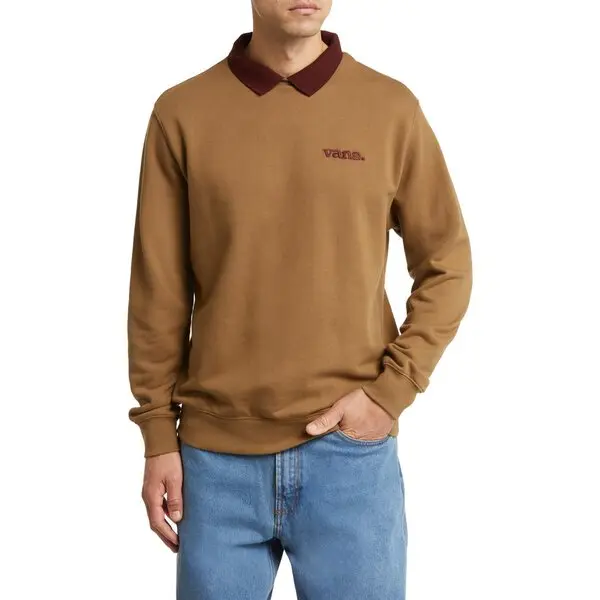 VANS Spread Collar Cotton Blend Sweatshirt - Kangaroo