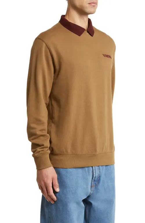 VANS Spread Collar Cotton Blend Sweatshirt
